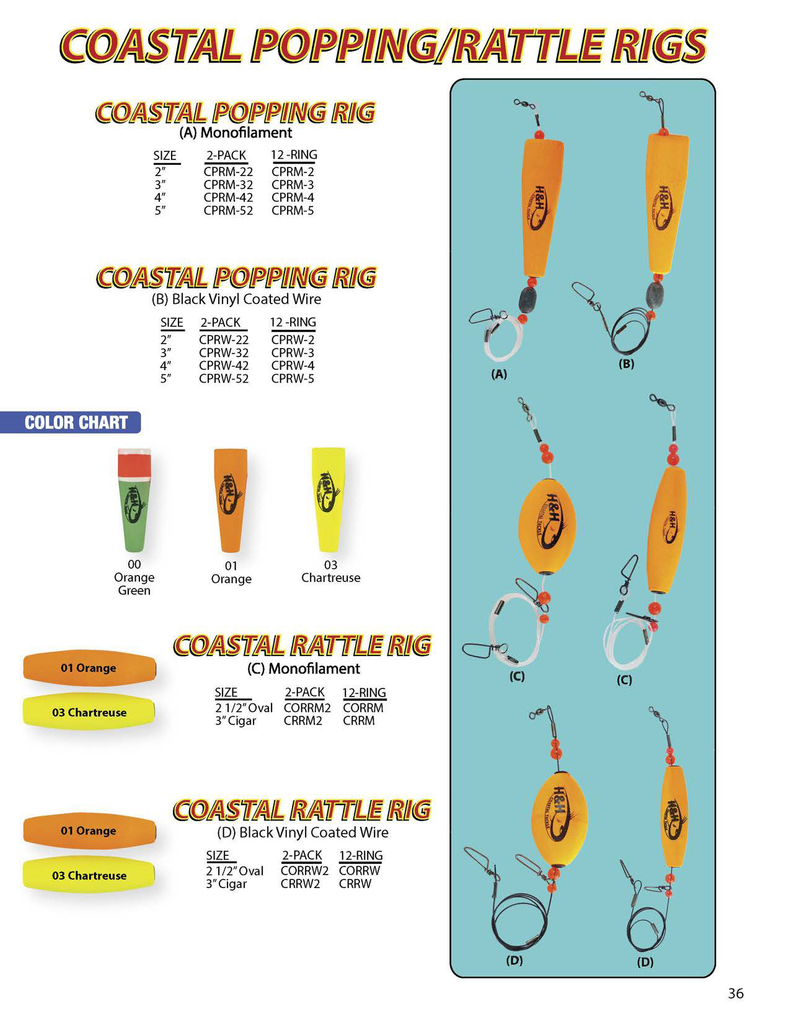 Coastal Popping Rig - Monofilament– H&H Lure Company